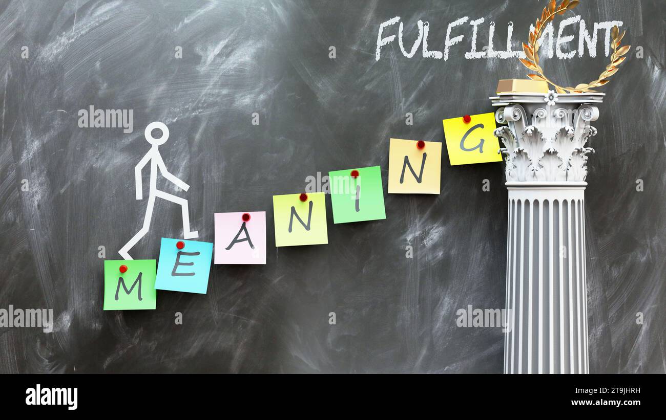 Meaning leads to Fulfillment - a metaphor showing how meaning makes the ...