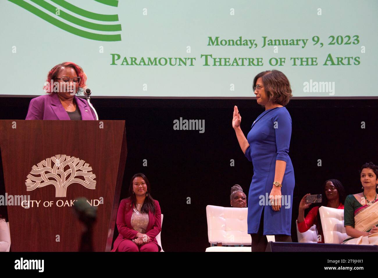 Oakland, CA - Jan 9, 2023: Oakland Council member Nikki Fortunato Bas ...