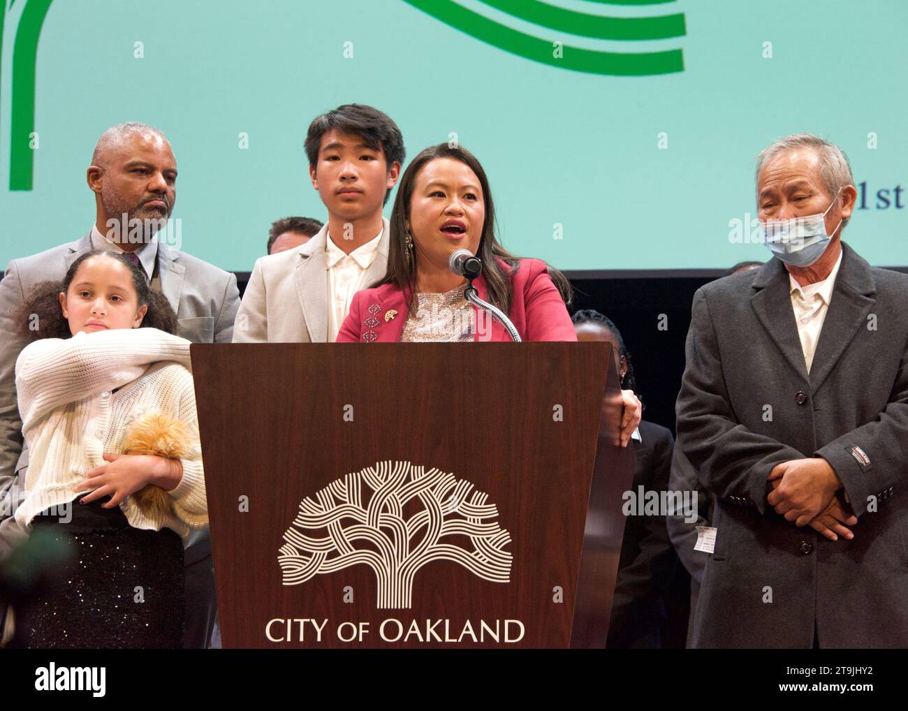 Oakland, CA - Jan 9, 2023: Newly Inaugurated Oakland Mayor Sheng Thao ...