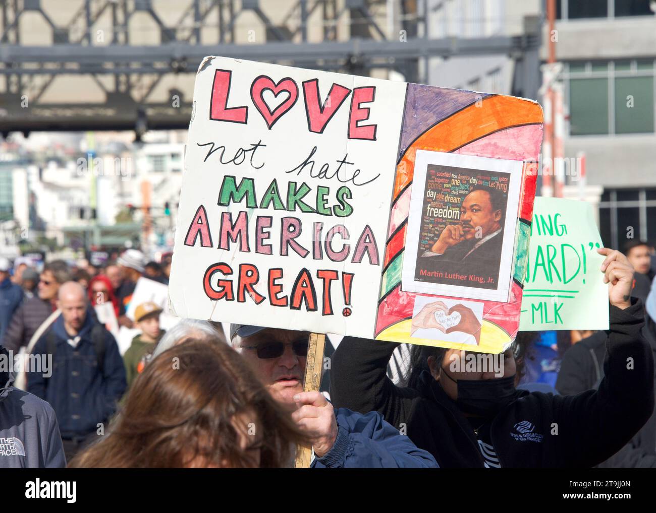 San Francisco, CA - Jan 16, 2023: Unidentified participants in Martin ...