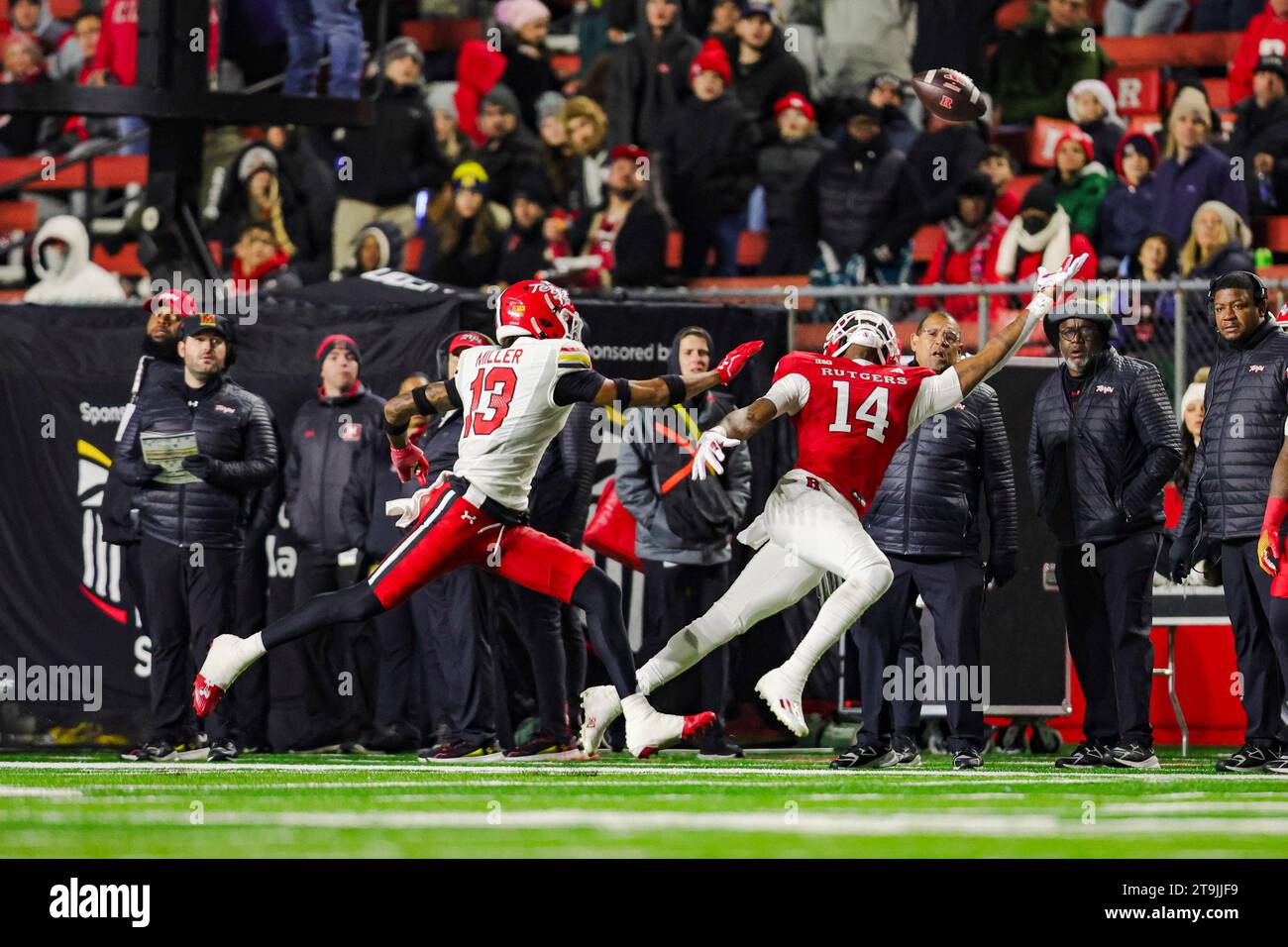 Piscataway, New Jersey, USA. 25th Nov, 2023. Rutgers wide receiver ...