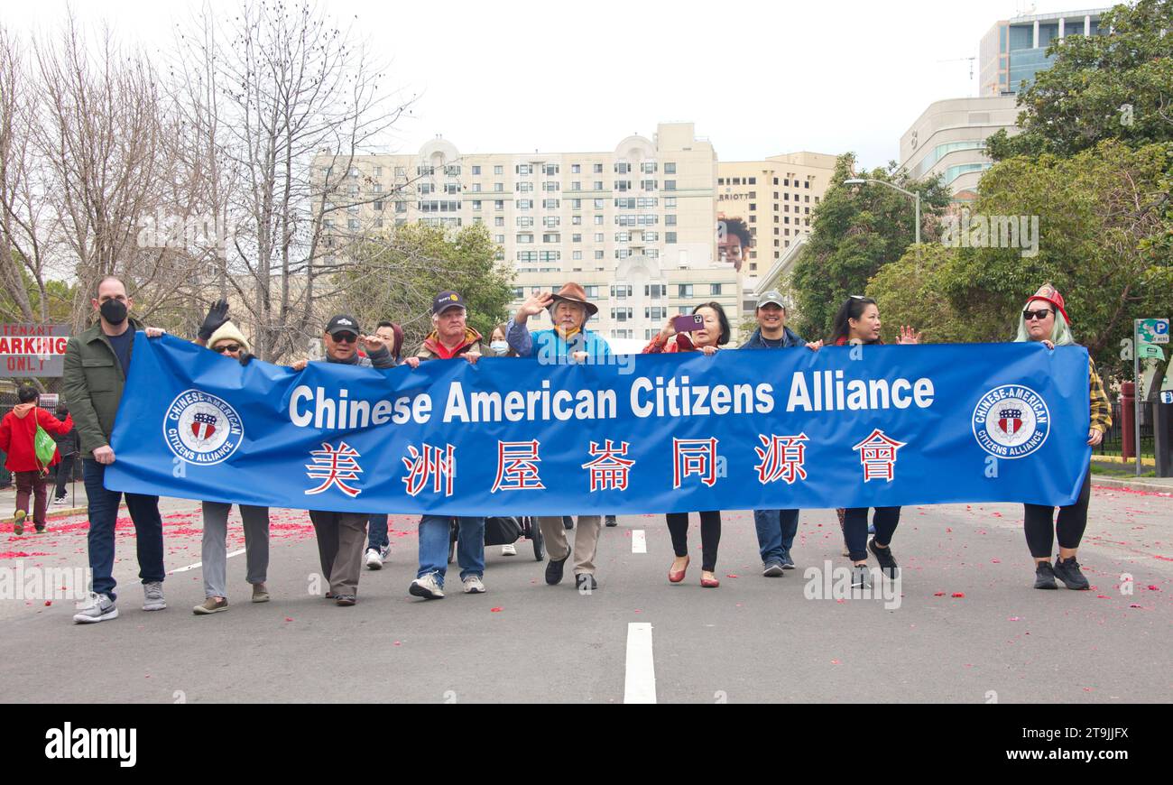 Oakland, CA - Jan 29, 2023: Participants in the first annual Lunar New ...