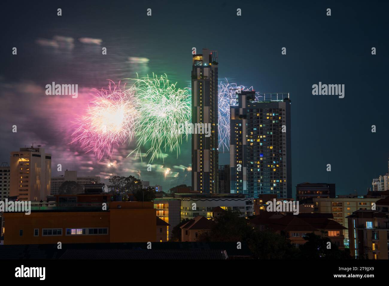 Firework Festival of Pattaya District Chonburi in Thailand Asia Stock ...