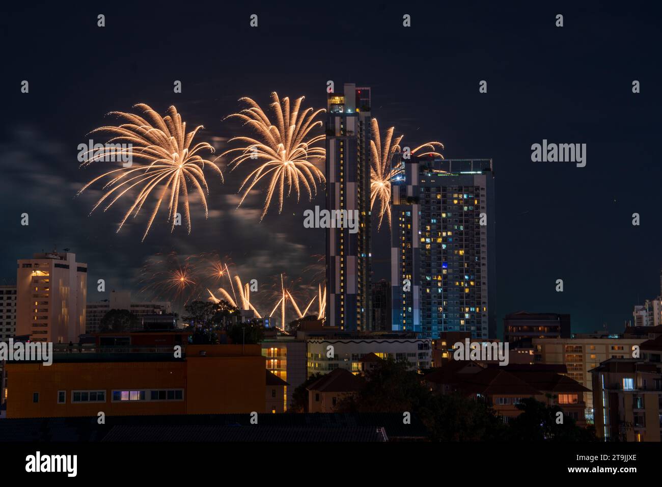 Firework Festival of Pattaya District Chonburi in Thailand Asia Stock ...