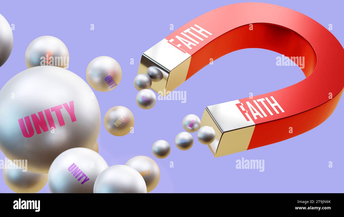 Faith which brings Unity. A magnet metaphor in which faith attracts ...