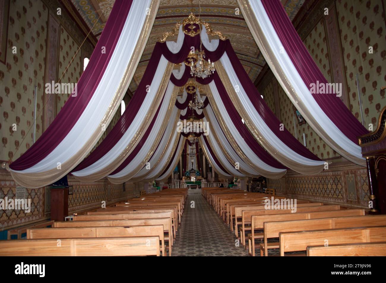 Horizontal View of the interior of the Church in Capulo, Moreila ...