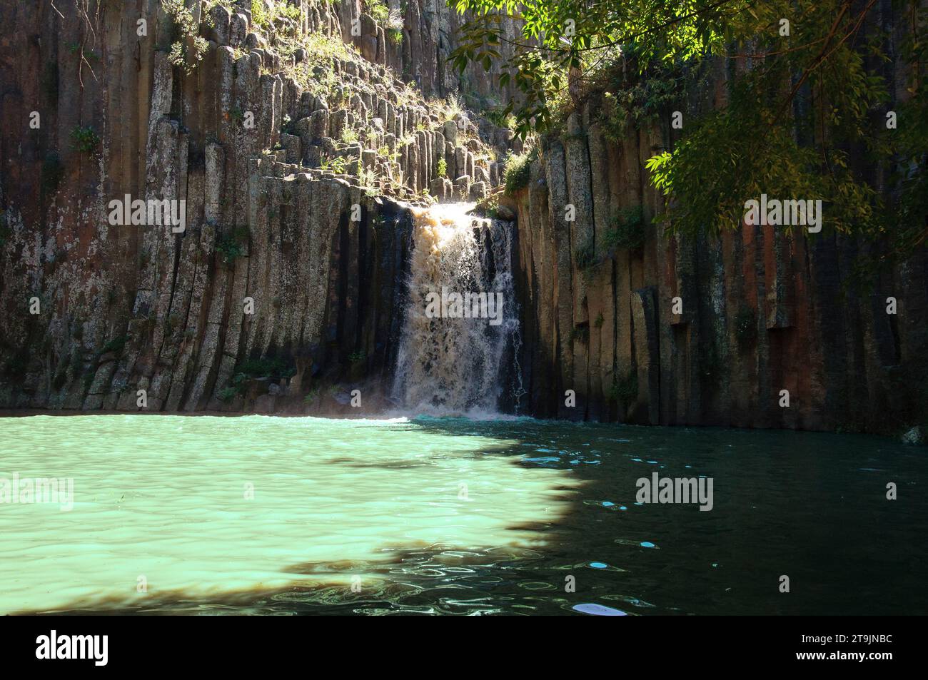 Basaltic Prisms of Santa Maria Regla. Tall columns of basalt rock in ...
