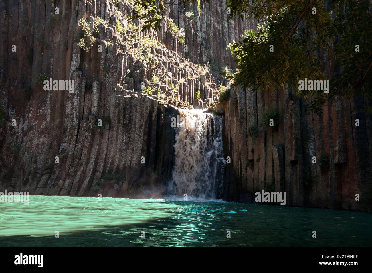 Basaltic Prisms of Santa Maria Regla. Tall columns of basalt rock in ...