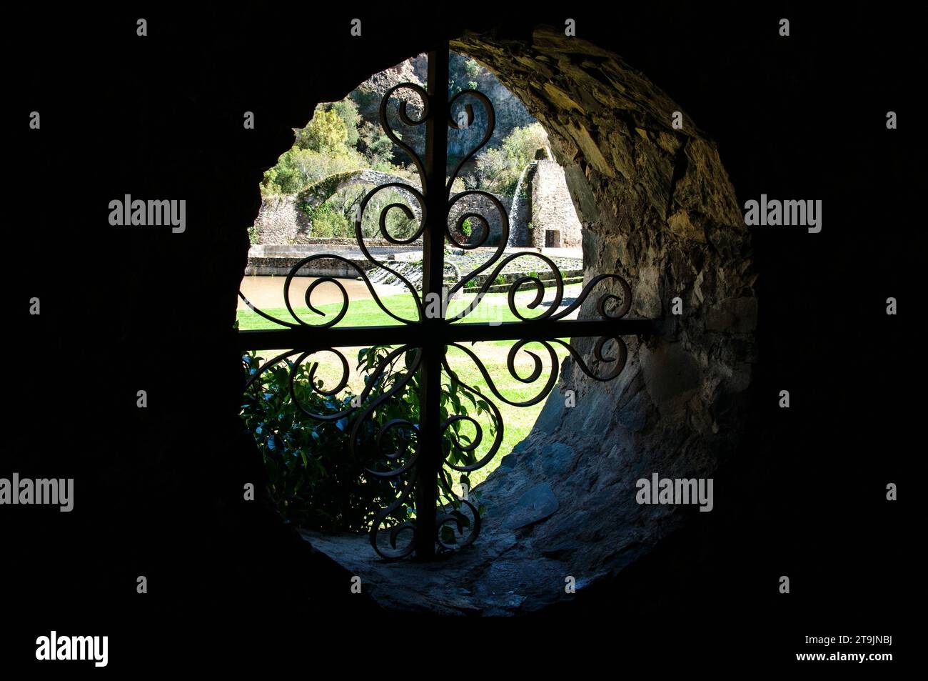 View through the window of Santa Maria Regla, Hidalgo, Mexico Stock ...