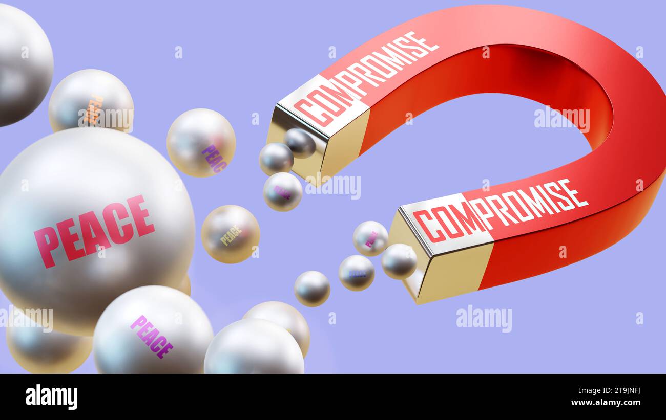Compromise which brings Peace. A magnet metaphor in which compromise ...