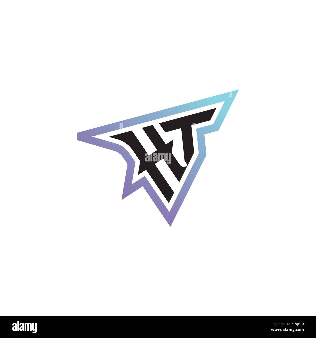 HT letter combination cool logo esport or gaming initial logo as a ...