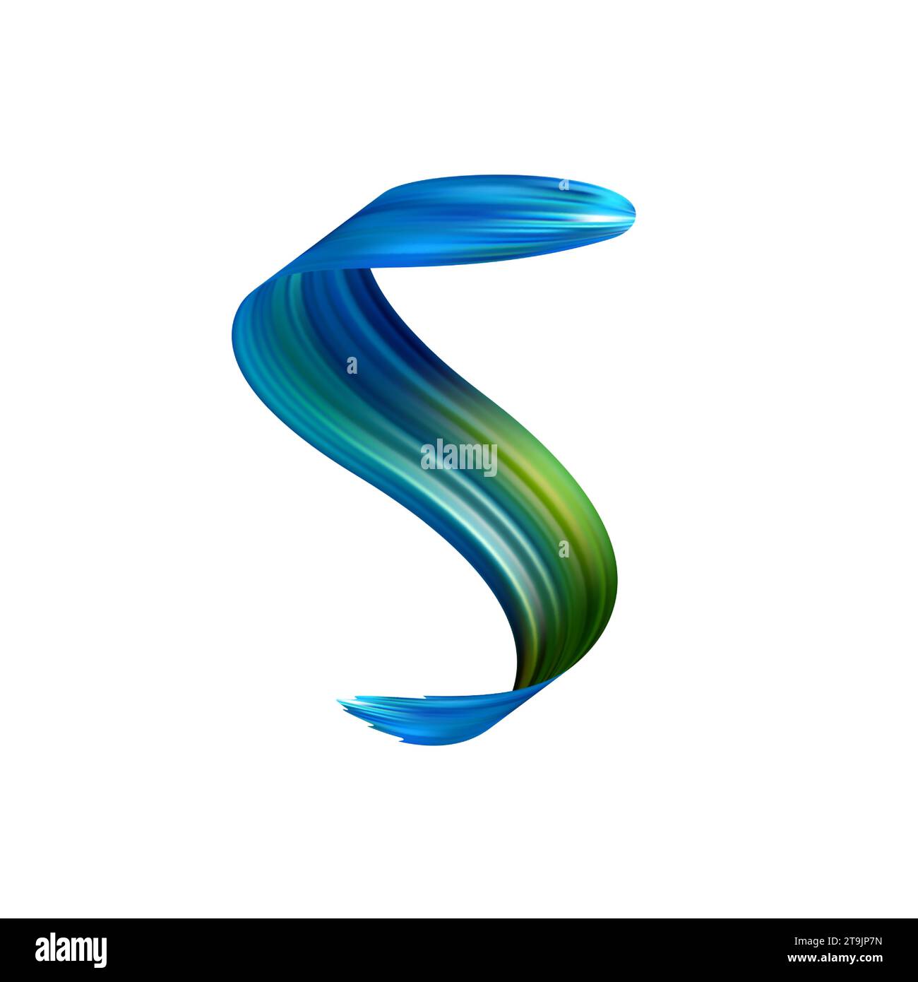 3d Brushstroke multicolor gradient texture brush ribbon isolated on ...