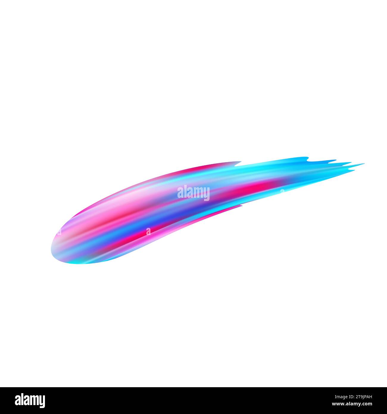 3d Brushstroke multicolor gradient texture brush ribbon isolated on white. abstract colorful ...