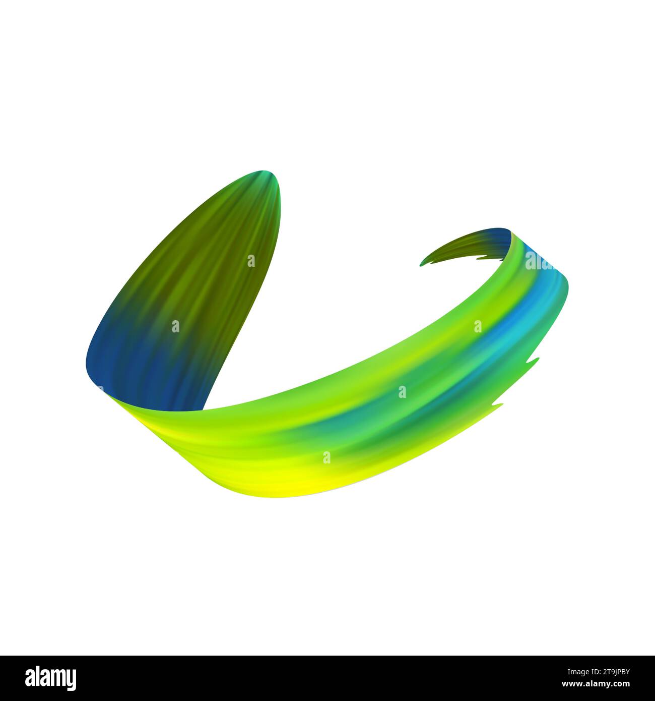 3d Brushstroke multicolor gradient texture brush ribbon isolated on ...