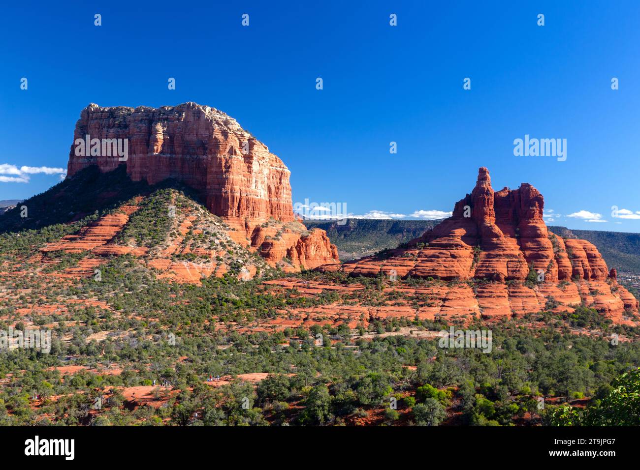Bell Rock and Courthouse Butte Sandstone Cliff Butte Landmark. Scenic ...