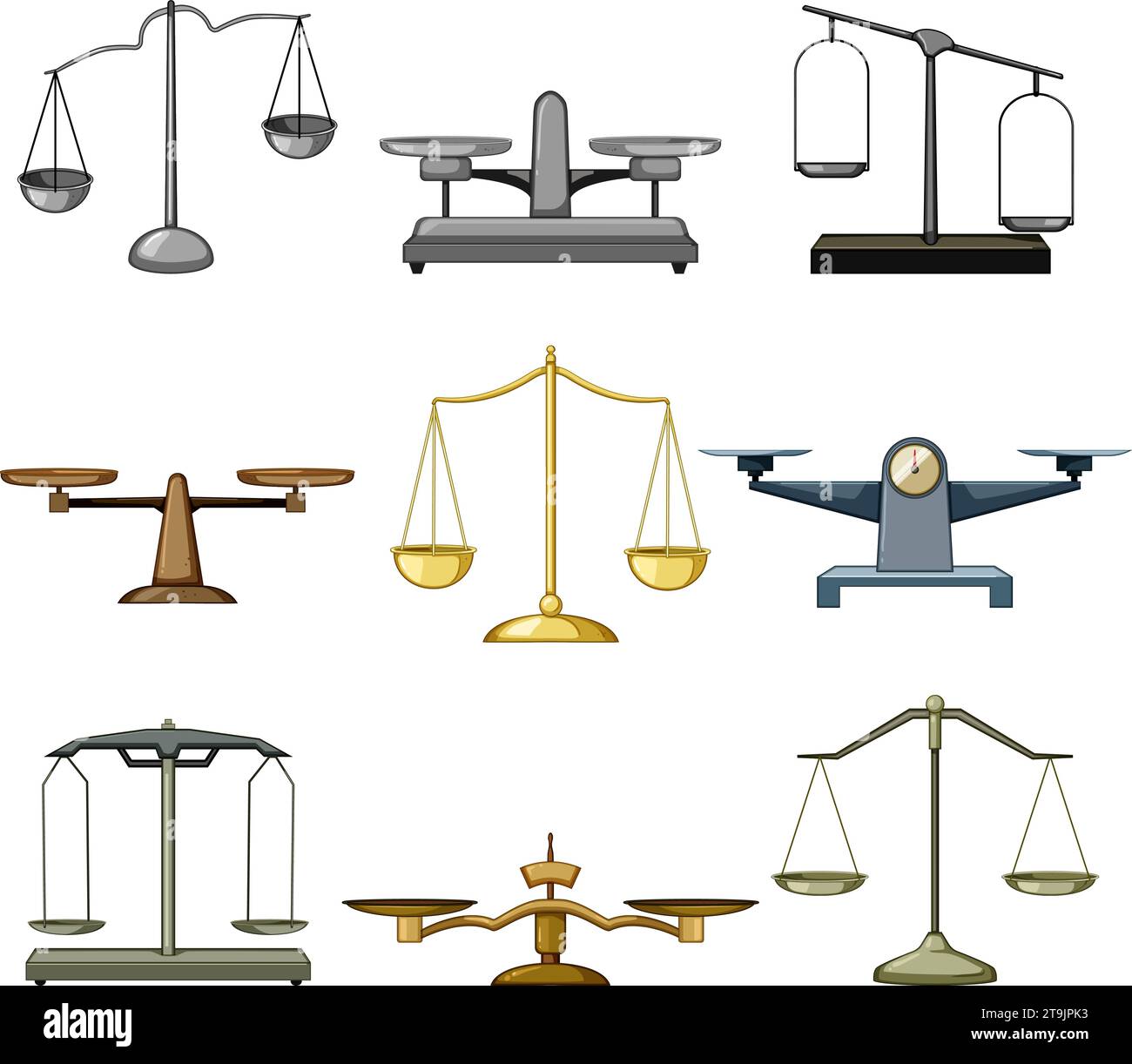 Gold brass balance scale Stock Vector Images - Alamy