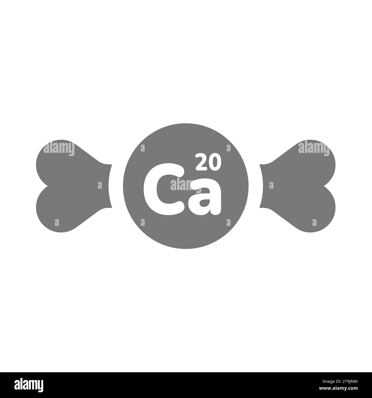 Calcium bone vector icon. Ca bones supplement and healthy eating symbol ...