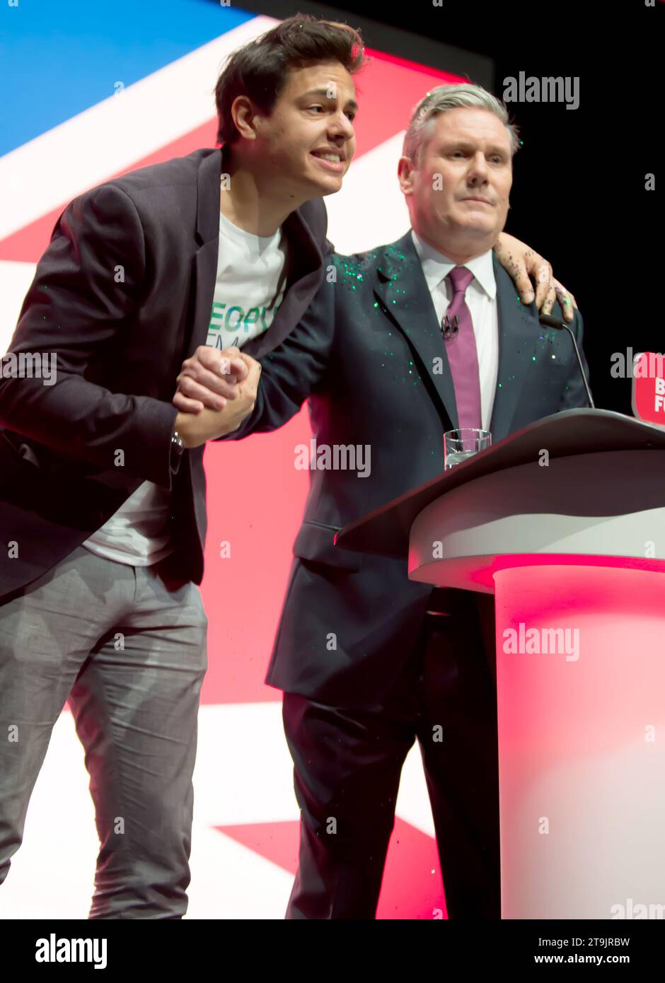 Yaz Ashmawi attacks Keir Starmer, Leader of Labour party with a glitter ...