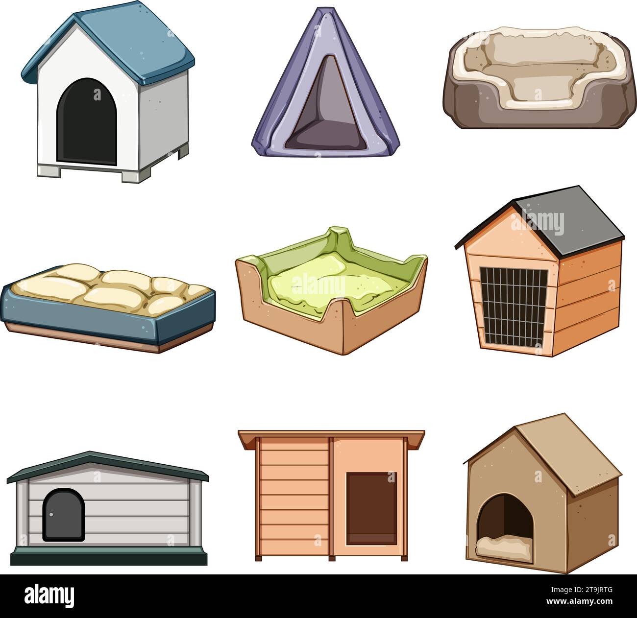 dog house set cartoon vector illustration Stock Vector Image & Art - Alamy