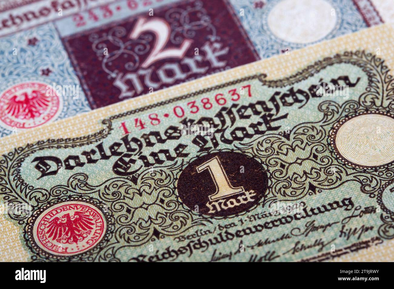 Old German money - Mark a business background Stock Photo - Alamy