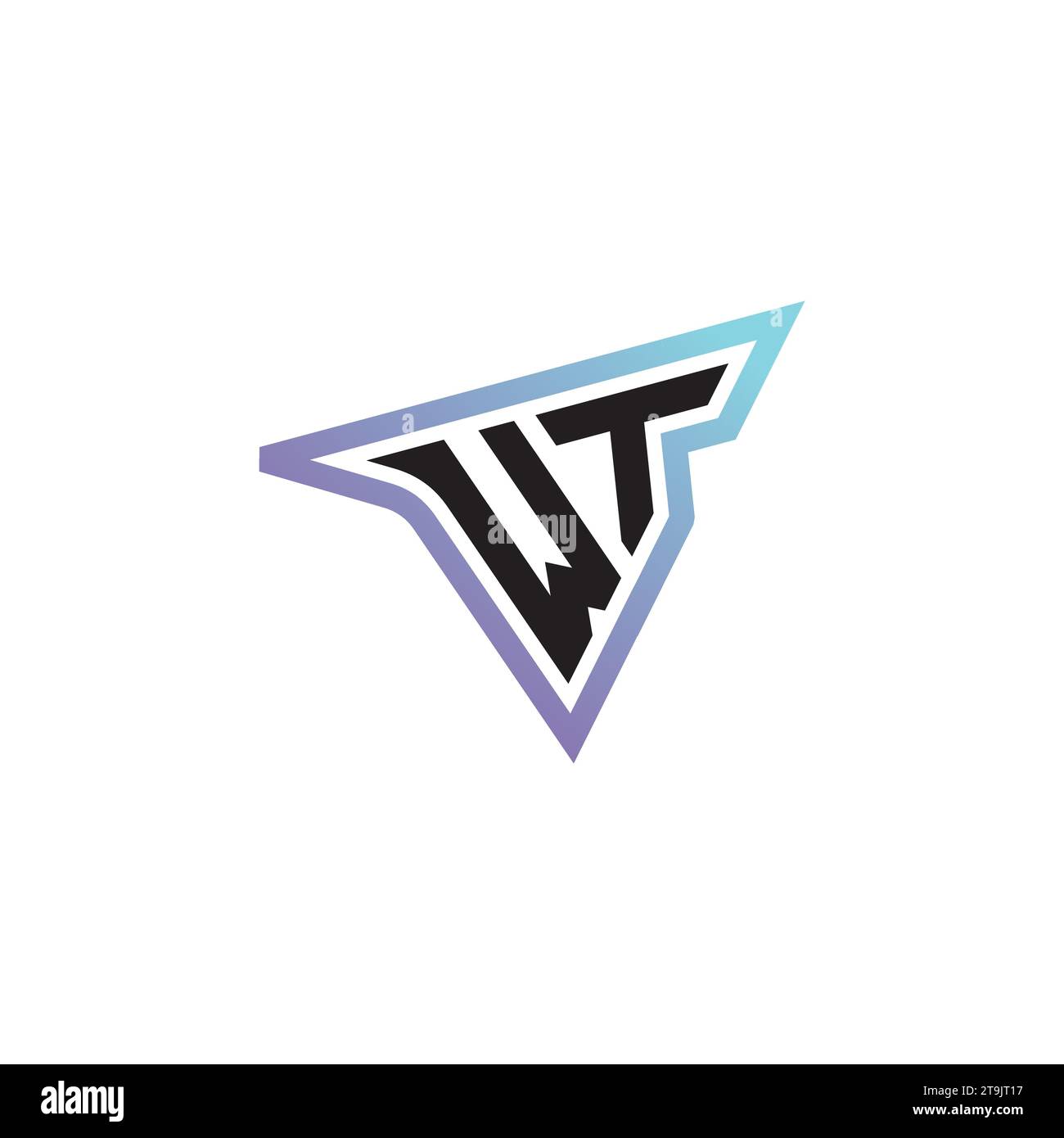 WT letter combination cool logo esport or gaming initial logo as a ...
