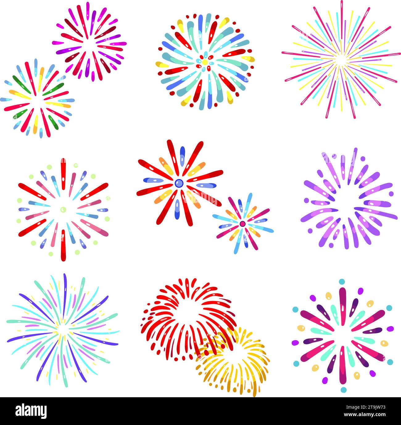 firework set cartoon vector illustration Stock Vector Image & Art - Alamy