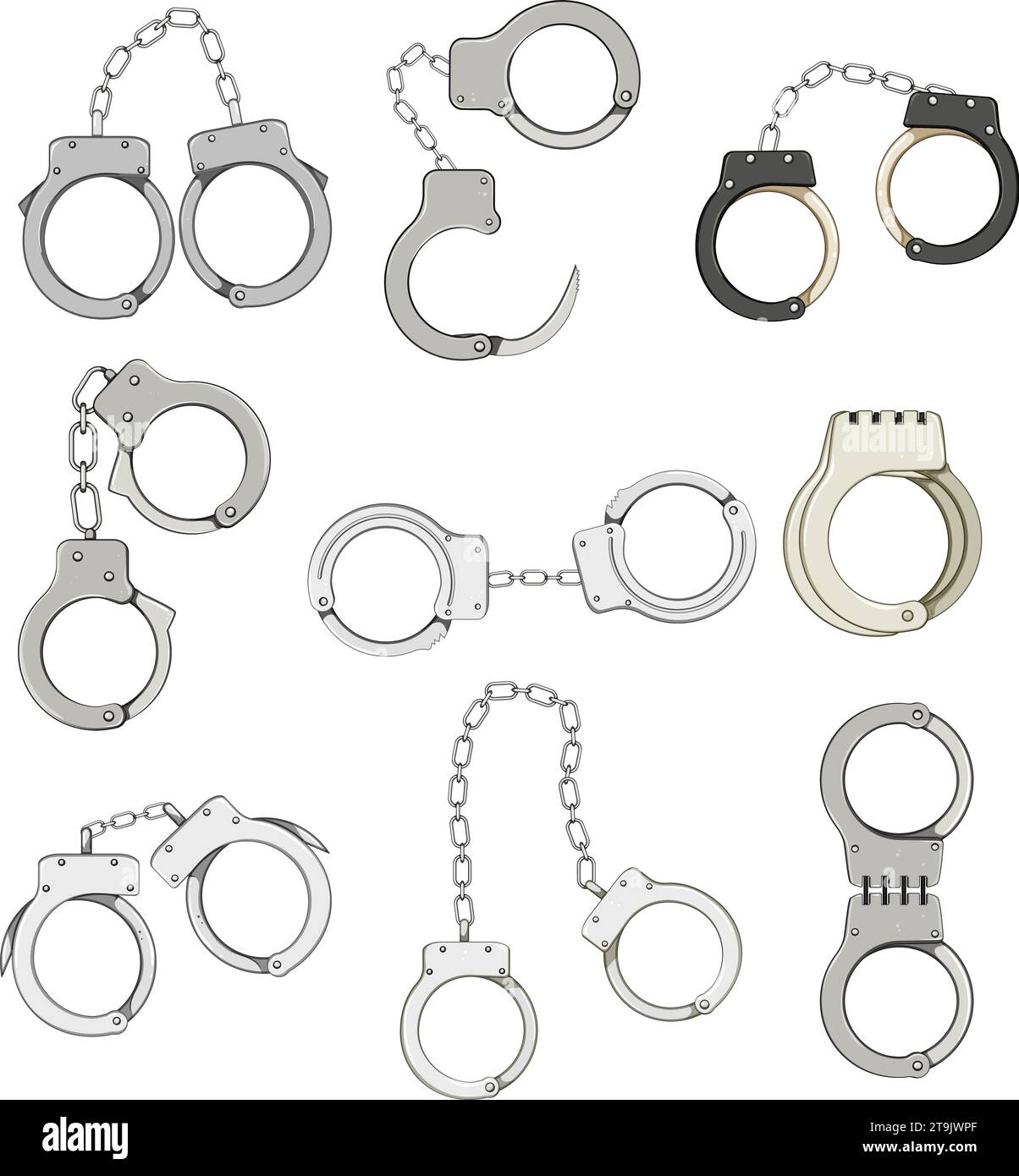 handcuffs set cartoon vector illustration Stock Vector Image & Art - Alamy