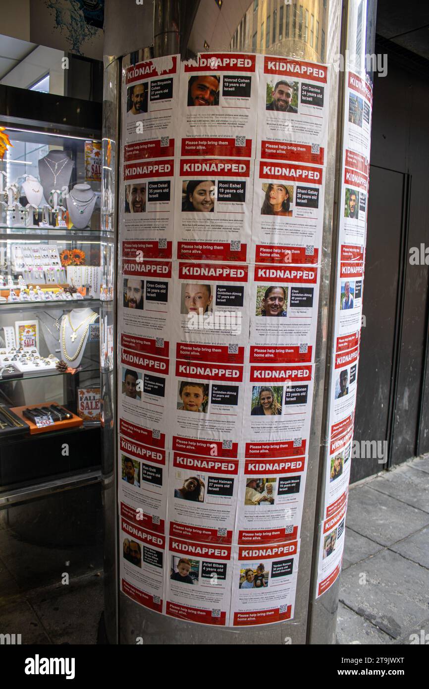 new york city hamas posters protest Stock Photo - Alamy