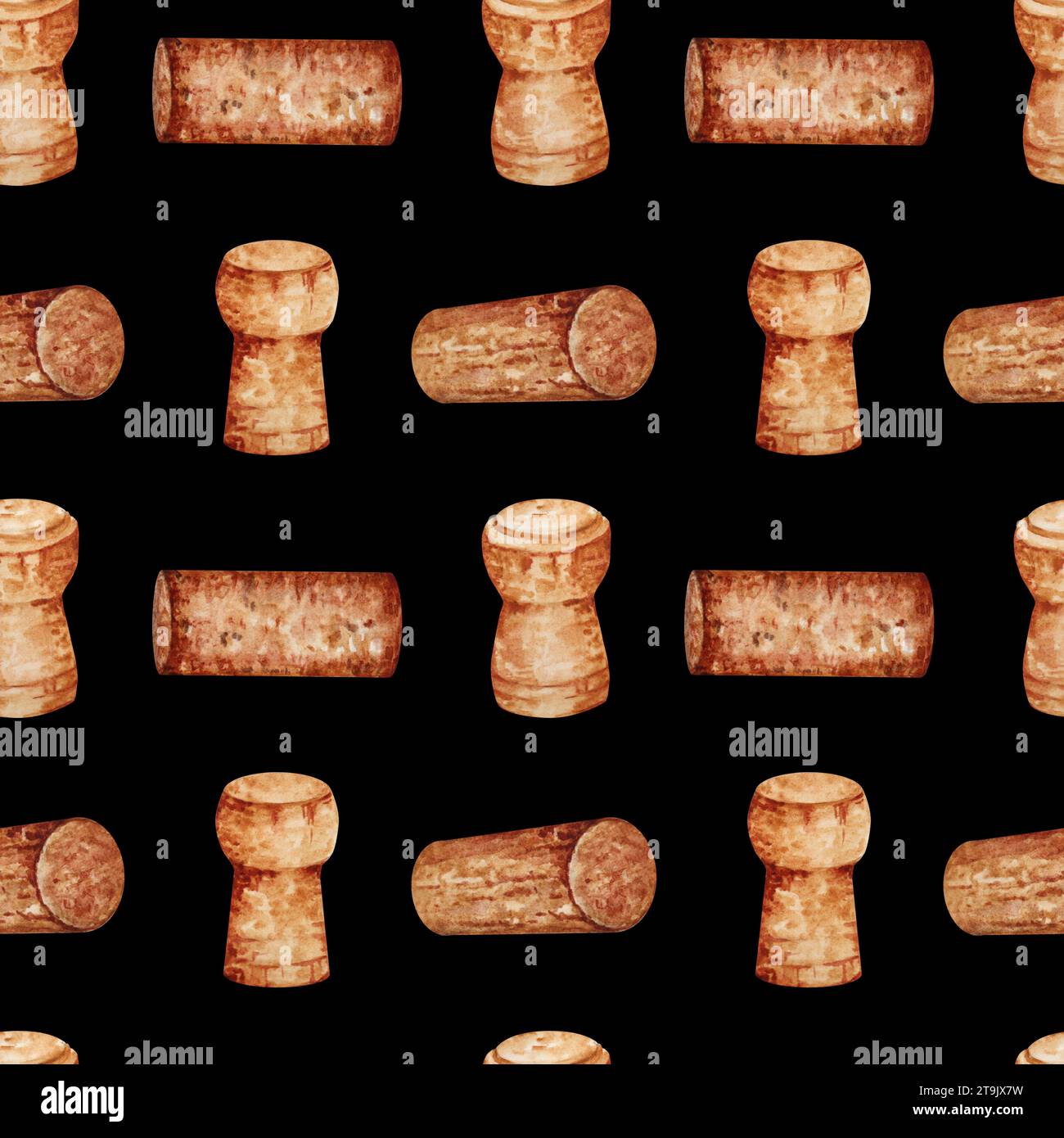 Seamless pattern with selection if champagne and wine corks design ...