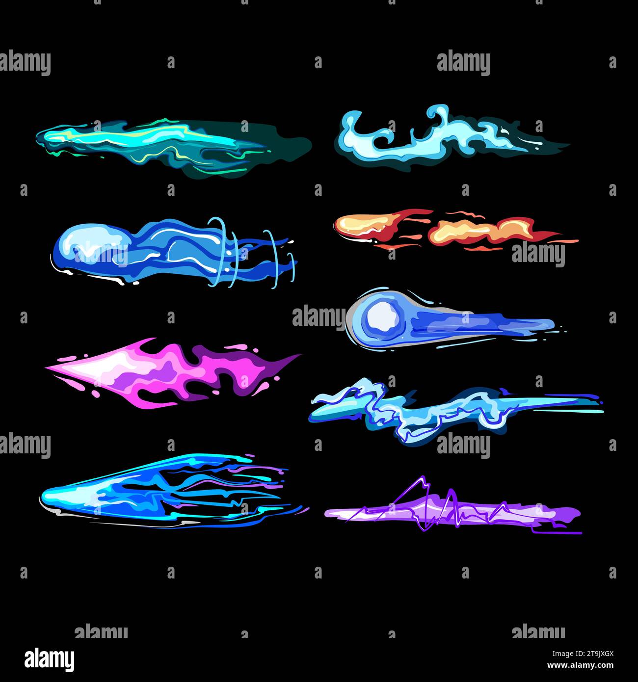 magic energy set cartoon vector illustration Stock Vector Image & Art ...