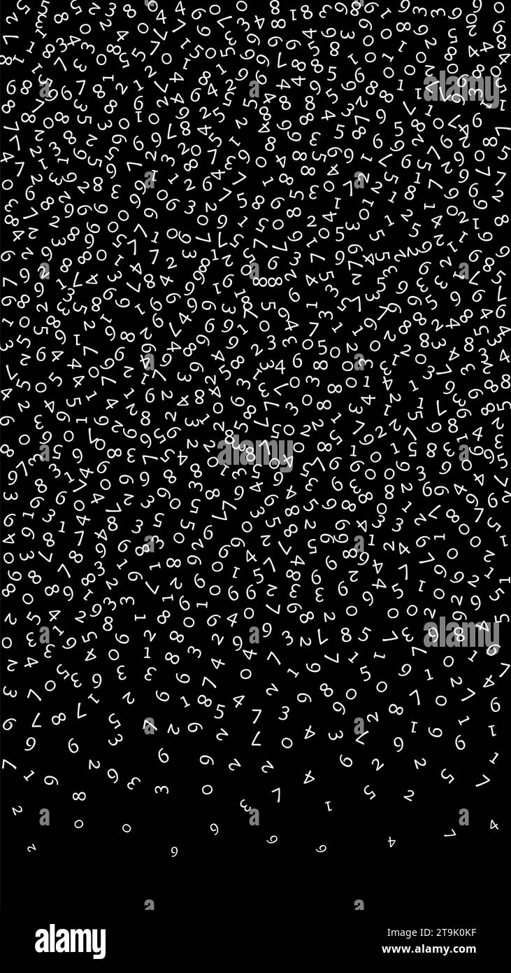 Falling Numbers Big Data Concept Binary White Random Flying Digits Stylish Futuristic Banner