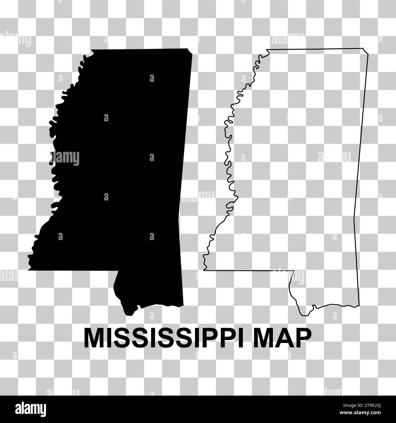 Mississippi map outline Black and White Stock Photos & Images - Alamy