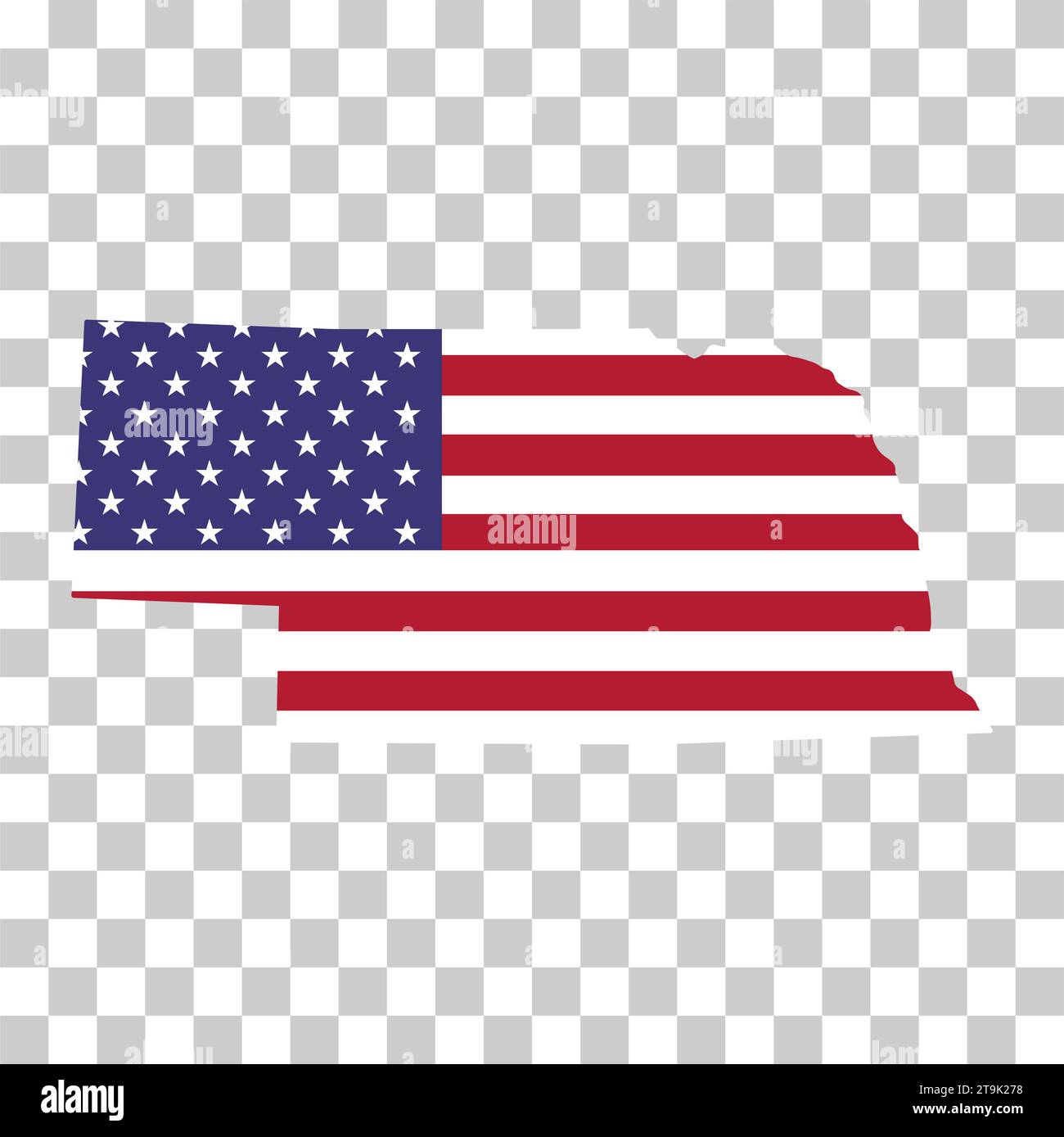 Nebraska map shape, united states of america. Flat concept icon symbol ...