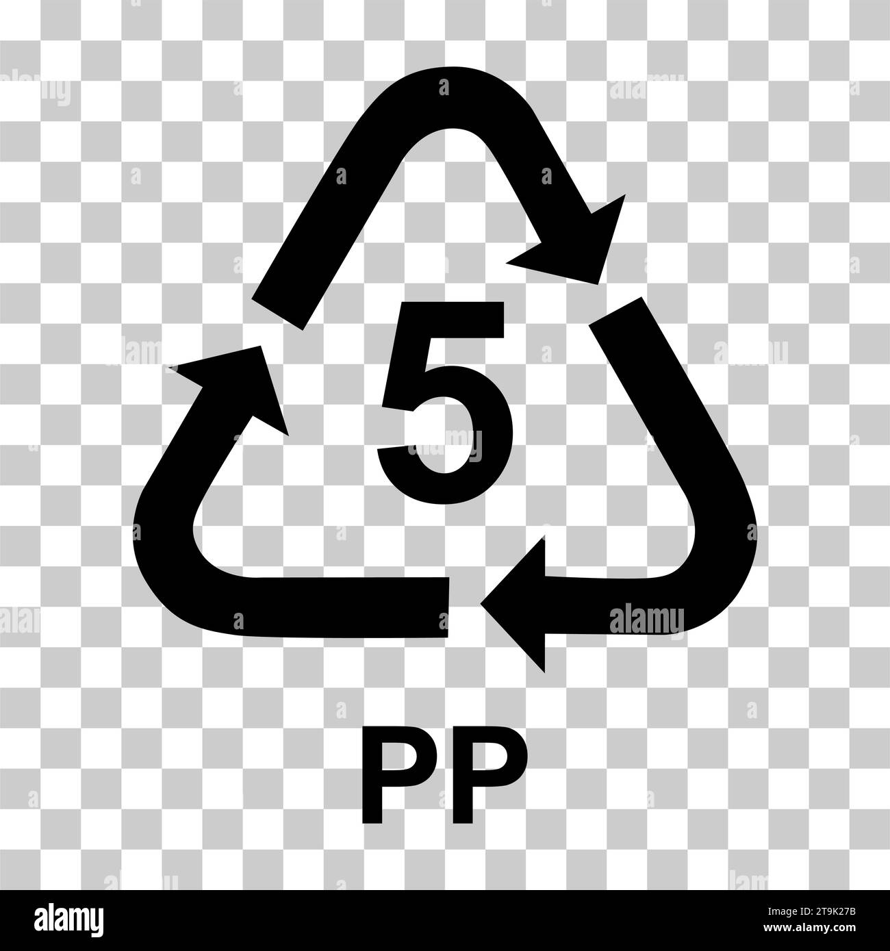 Plastic symbol, ecology recycling sign isolated on white background ...