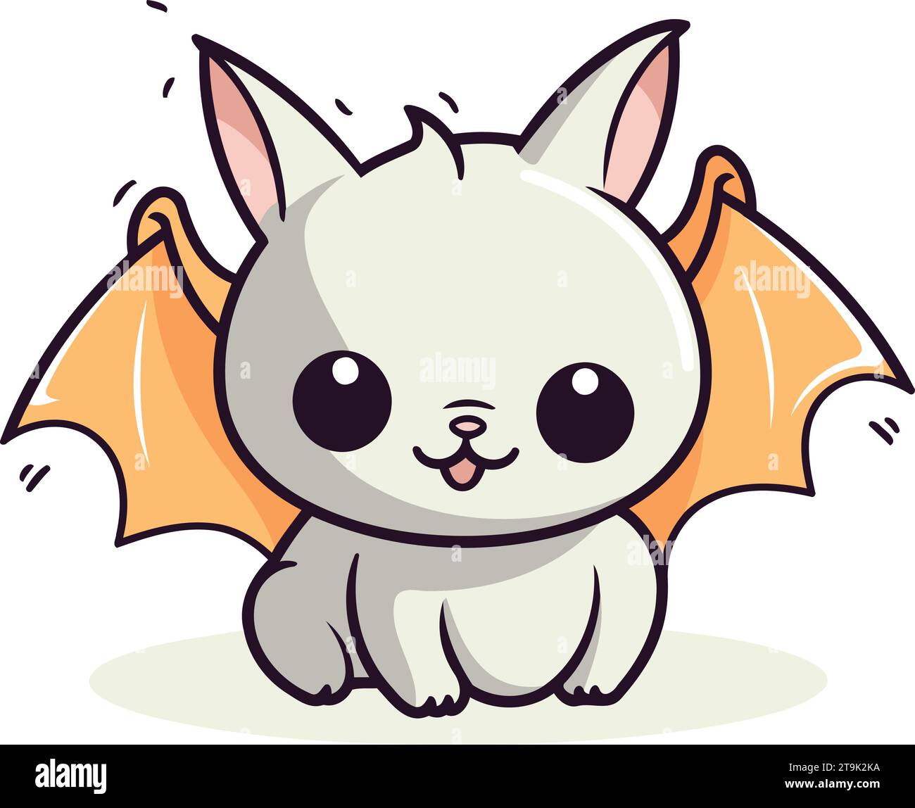 Cute little bat. Vector illustration. Isolated on white background ...