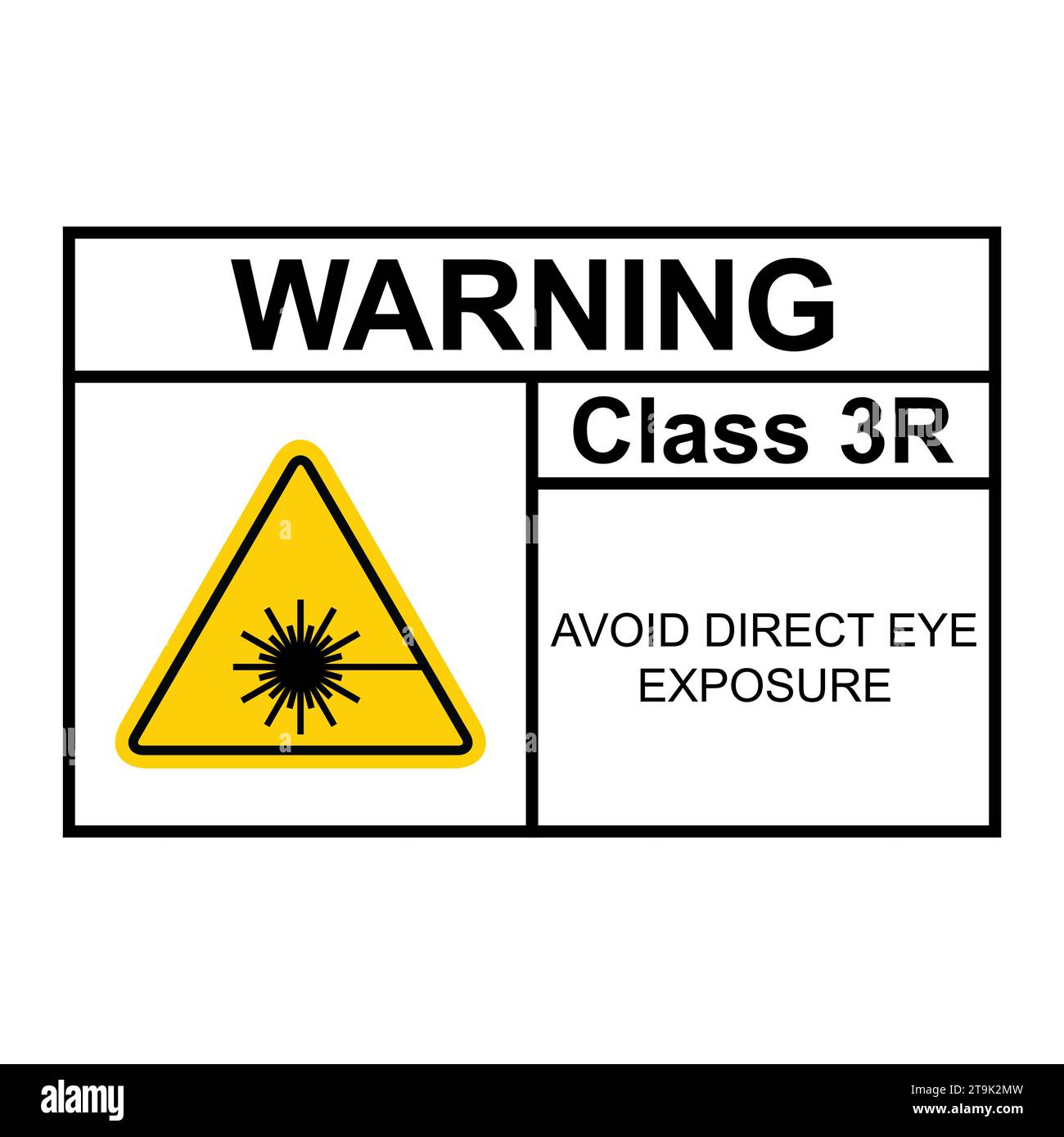 Laser radiation danger class 3R label icon, safety information symbol ...