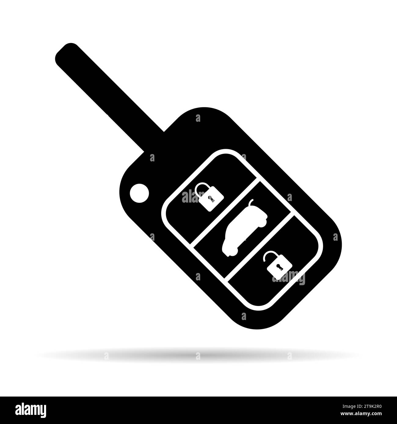 Car key icon shadow, door system safety automobile web design, unlock ...