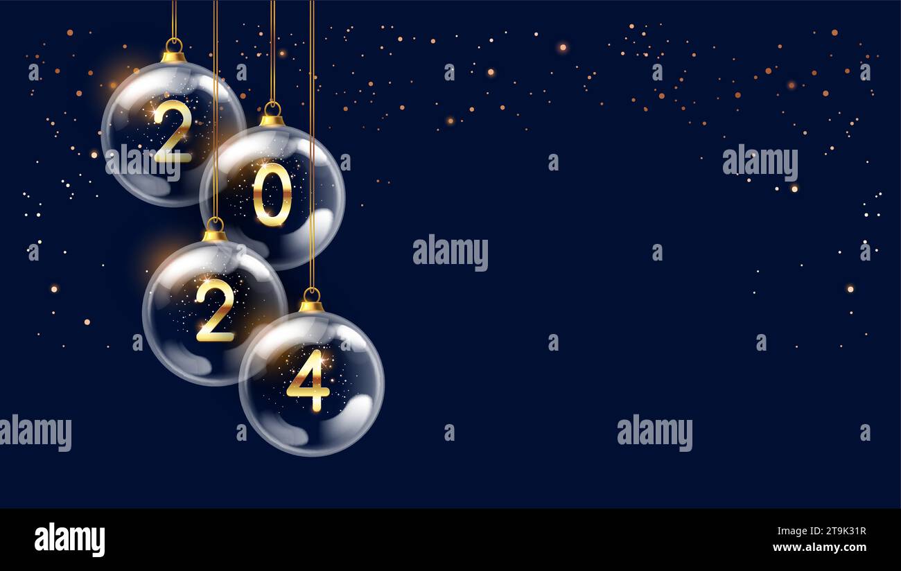 2024 Happy New Year elegant design - vector illustration of golden 2024 ...