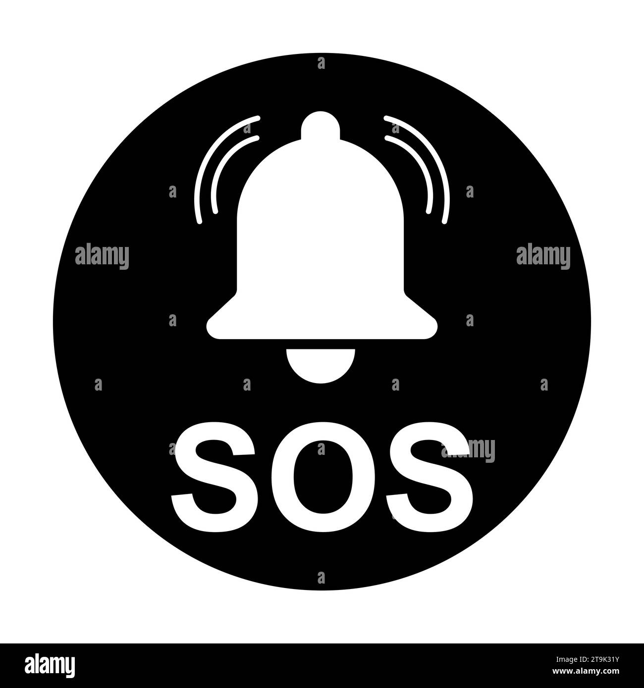 SOS help icon, safety support alert flat design, save vector ...