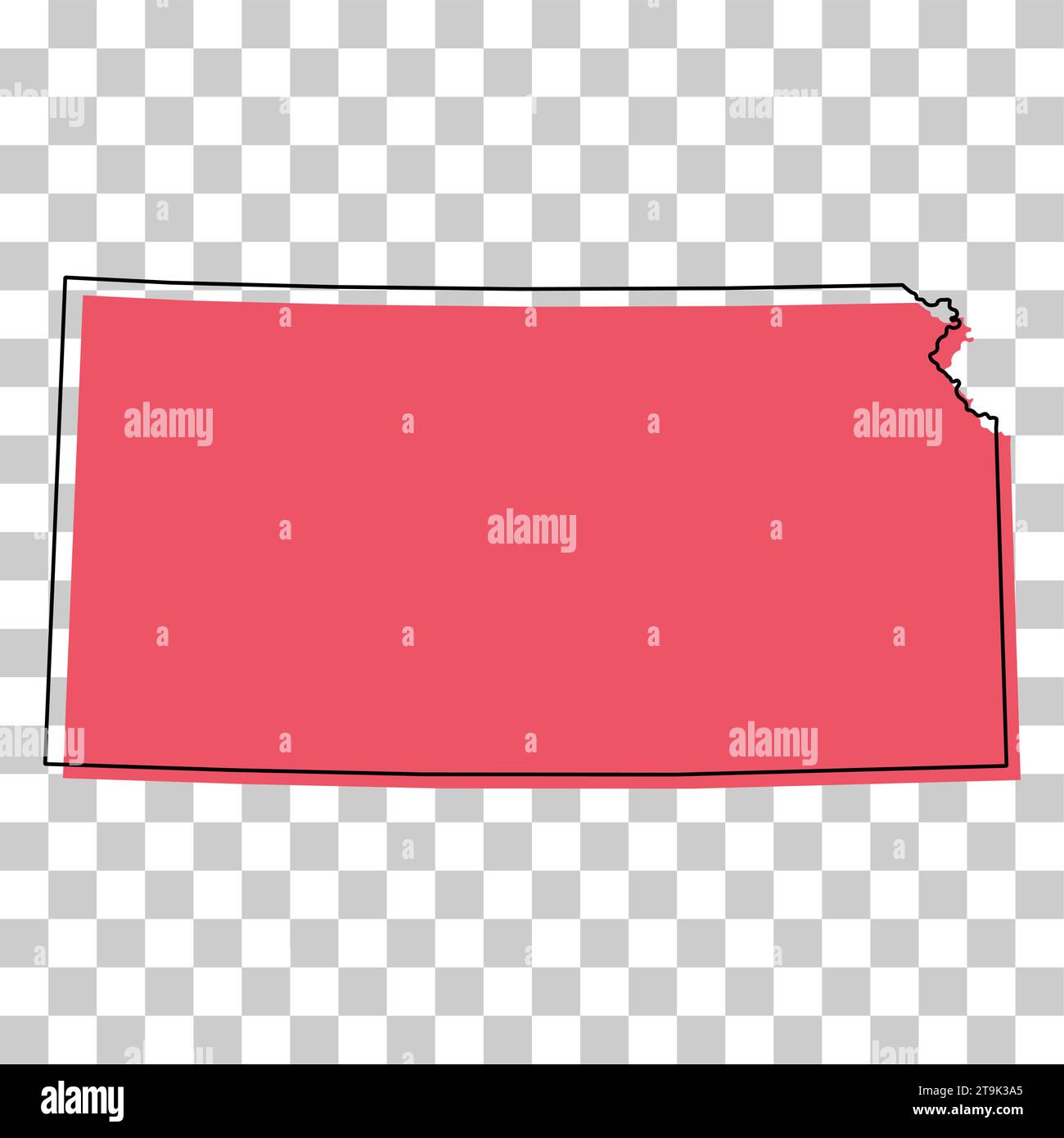 Kansas map shape, united states of america. Flat concept icon symbol ...