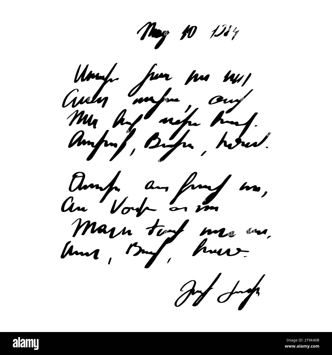 Handwritten Unreadable ink stroke, doodle illegible fictional language ...