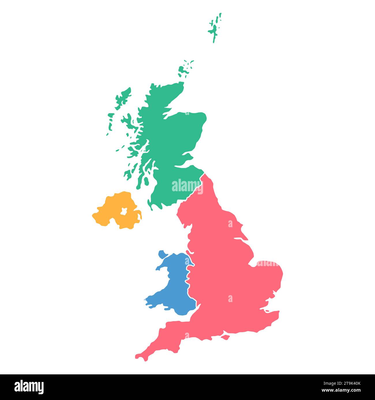 The United Kingdom of Great Britain and Northern Ireland map, detailed web vector illustration ...