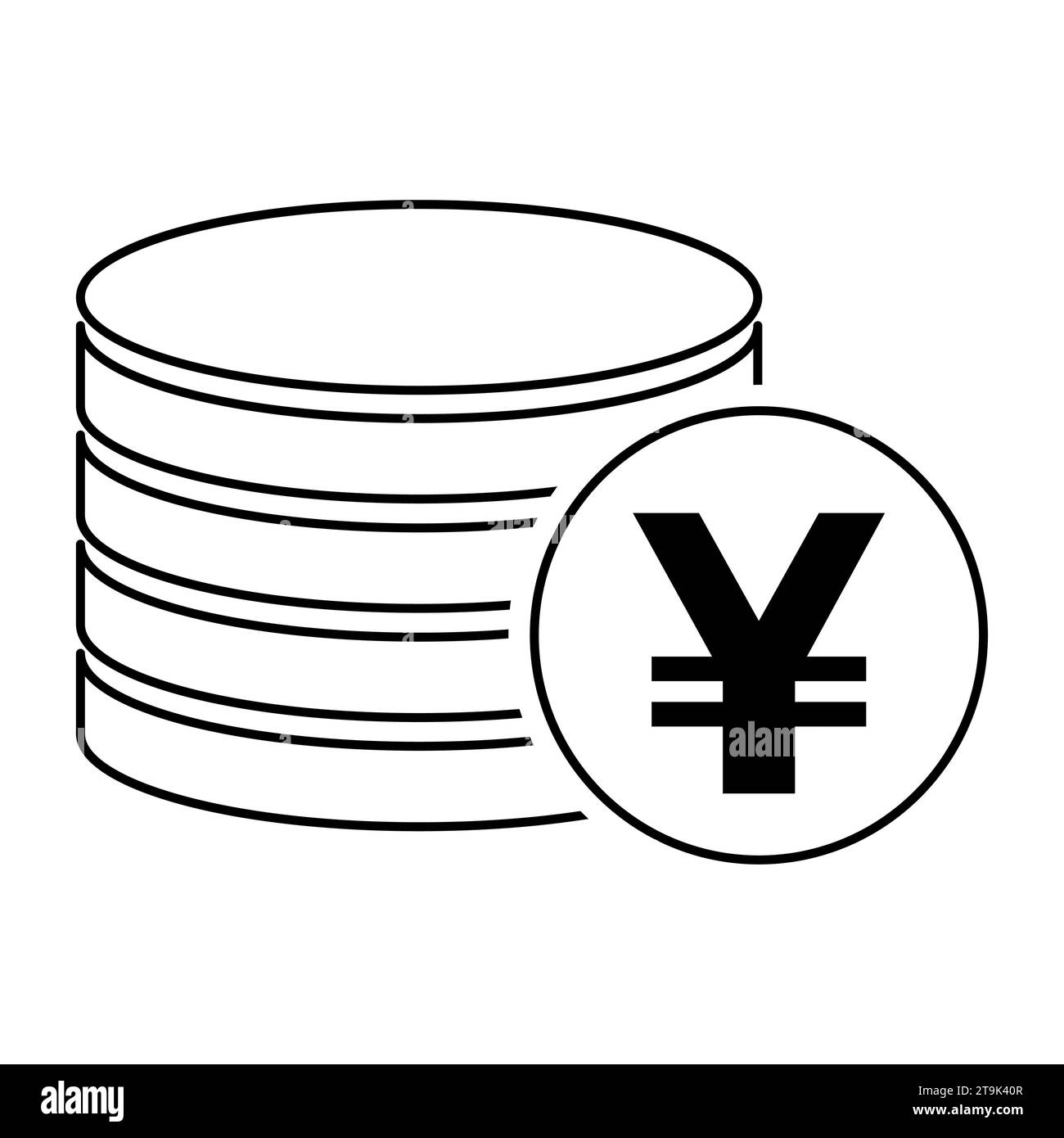 Yuan stack coin, flat icon money design, cash sign vector illustration ...