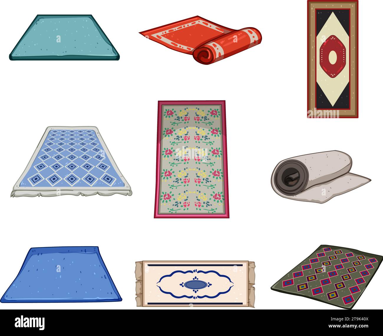wool carpet set cartoon vector illustration Stock Vector Image & Art ...