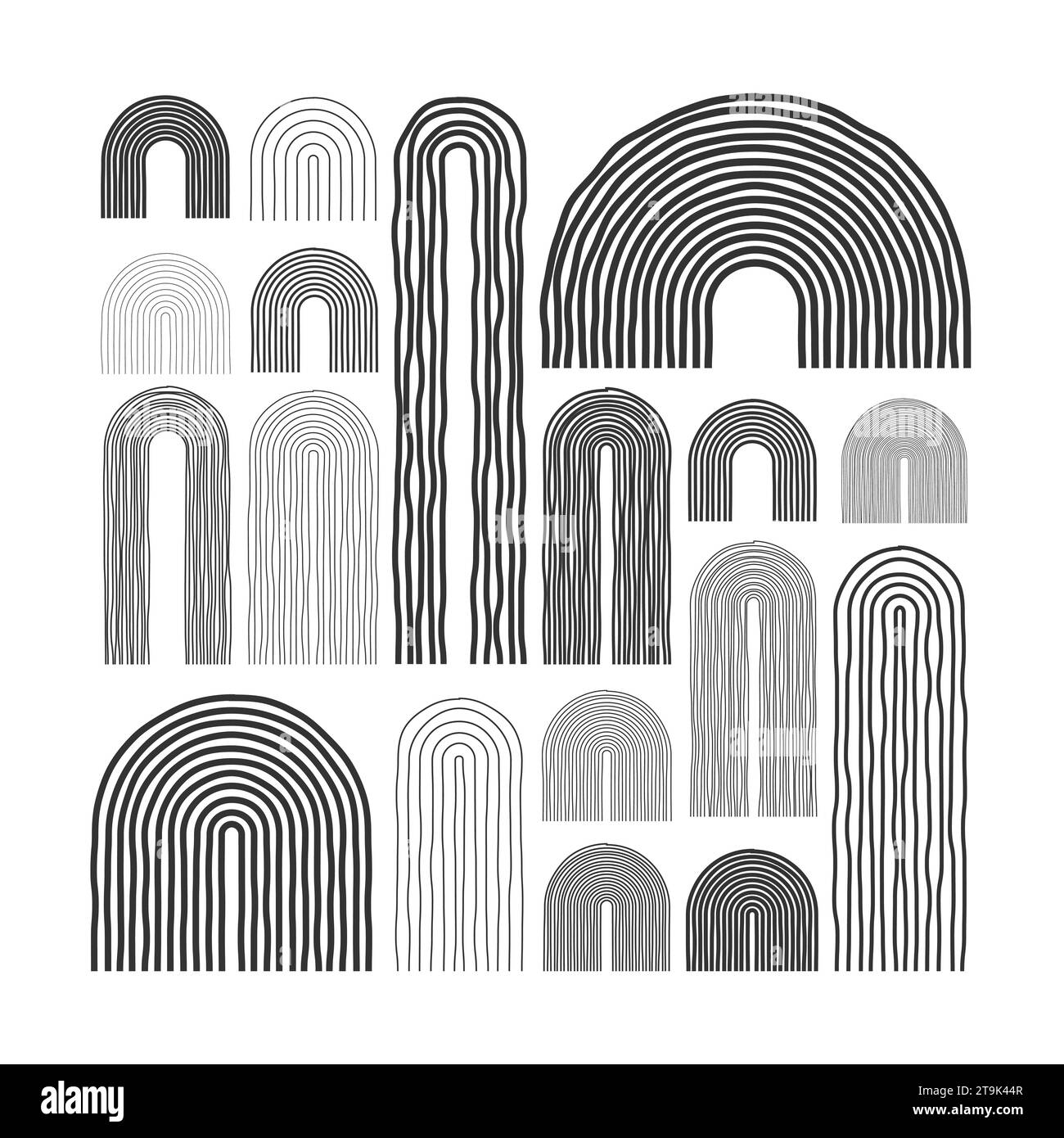 Mid century arch elements, modern geometric shapes. Contemporary design ...