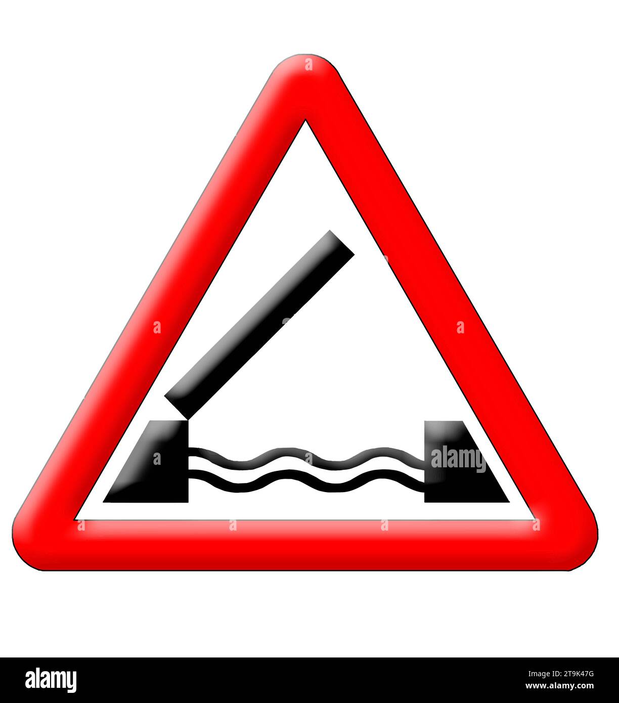 Opening bridge traffic sign vector illustration Stock Vector Image ...