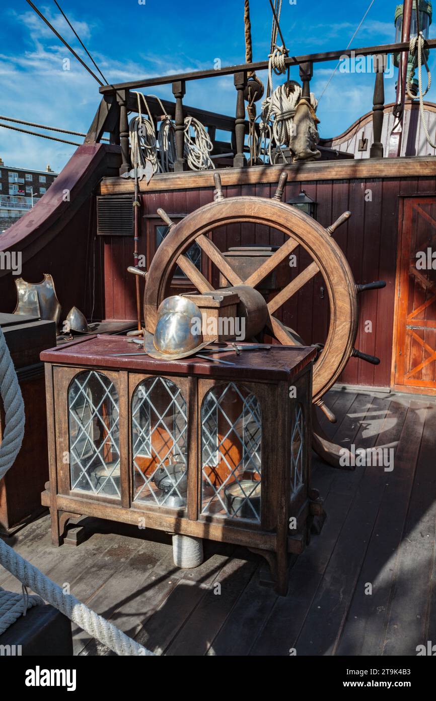 El Galeon Andalucia: moored at Plymouth Barbican 2023. Full-sized ...