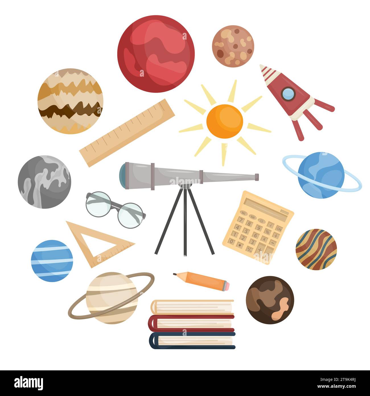Cute graphics scientist experimental equipment illustration, astronomy ...