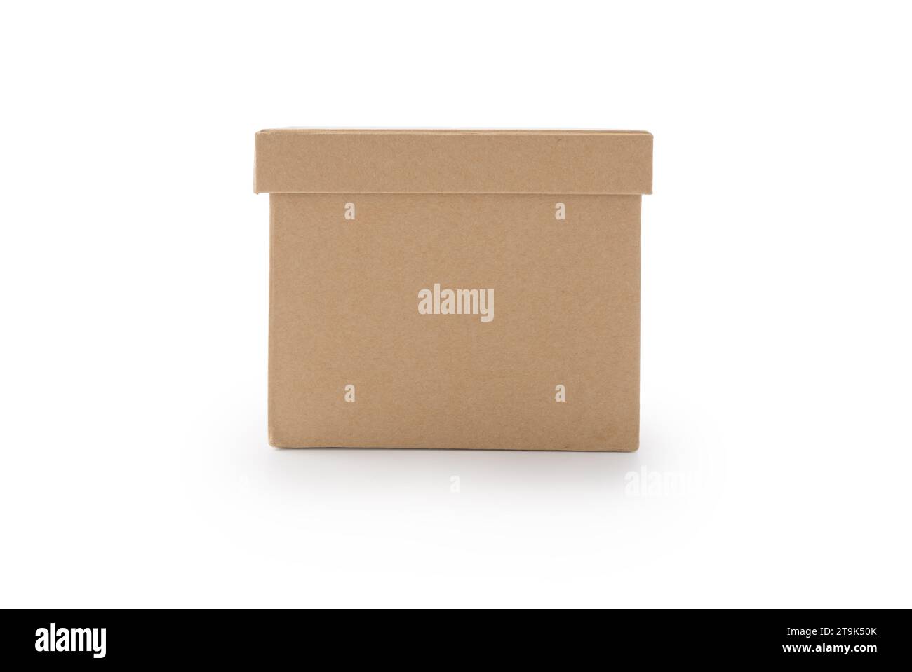 Brown paper premium box isolated on white background Stock Photo - Alamy
