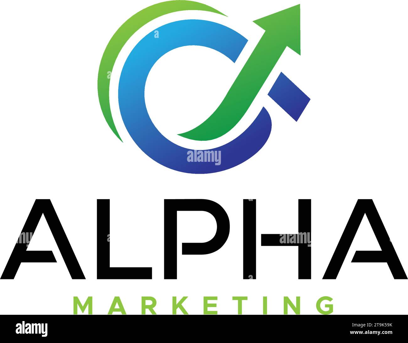 Modern Colorful ALPHA MARKETING growth logo design Stock Vector Image ...